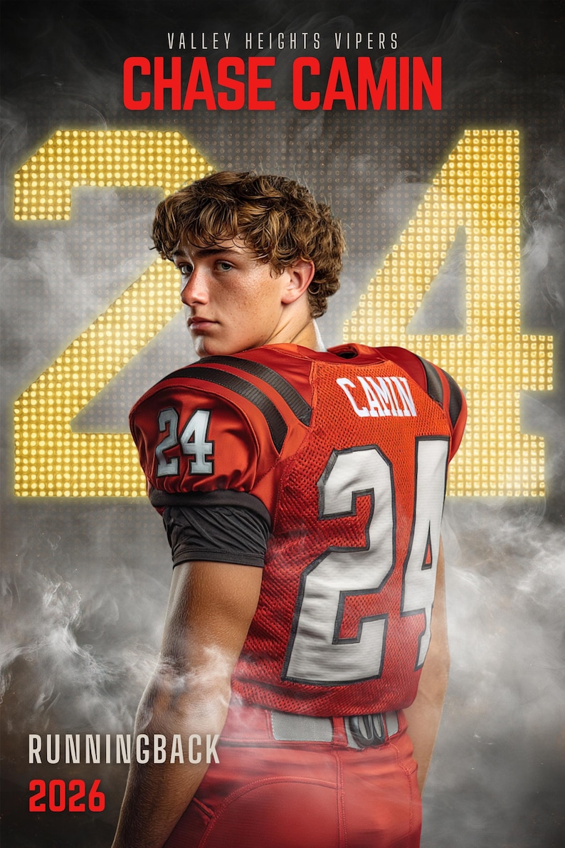 Football Canva Template | Custom Sports Poster, Football Banner, Memory ...