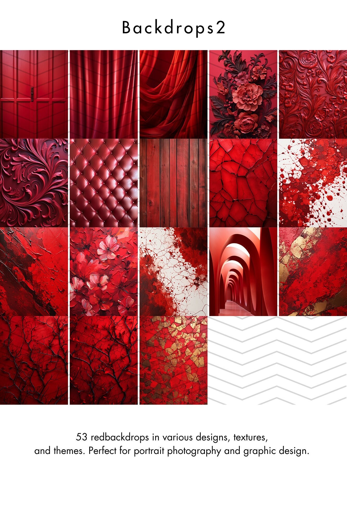 53 Red Portrait Backdrops Collection | Digital Backgrounds for ...