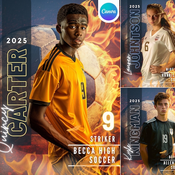 Soccer Poster Photoshop Template - Etsy