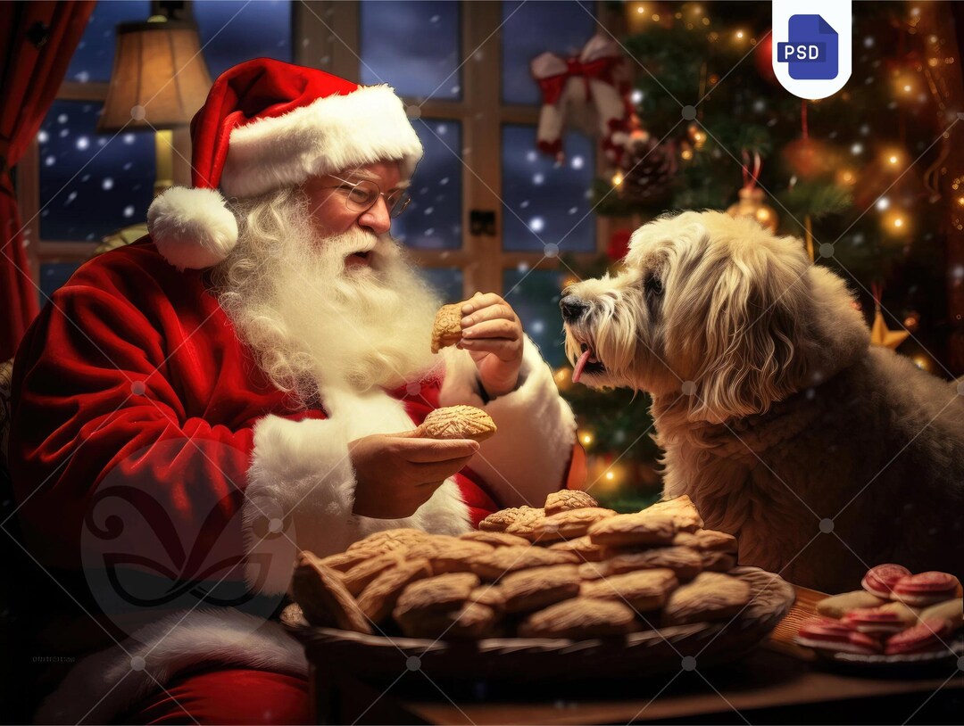 Santa & Pet Photoshop Template for Christmas Cards | Family Dog ...