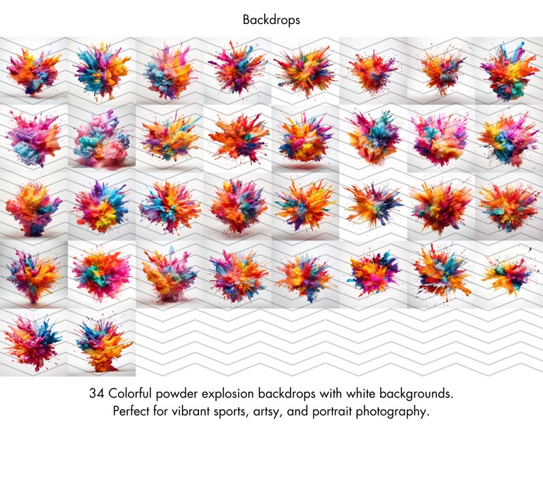 34 Color Explosion Digital Backdrops for Photography Color Splash ...