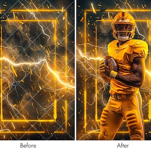 Fire & Lightning Frame Digital Photo Backdrops | for Sports Background ...