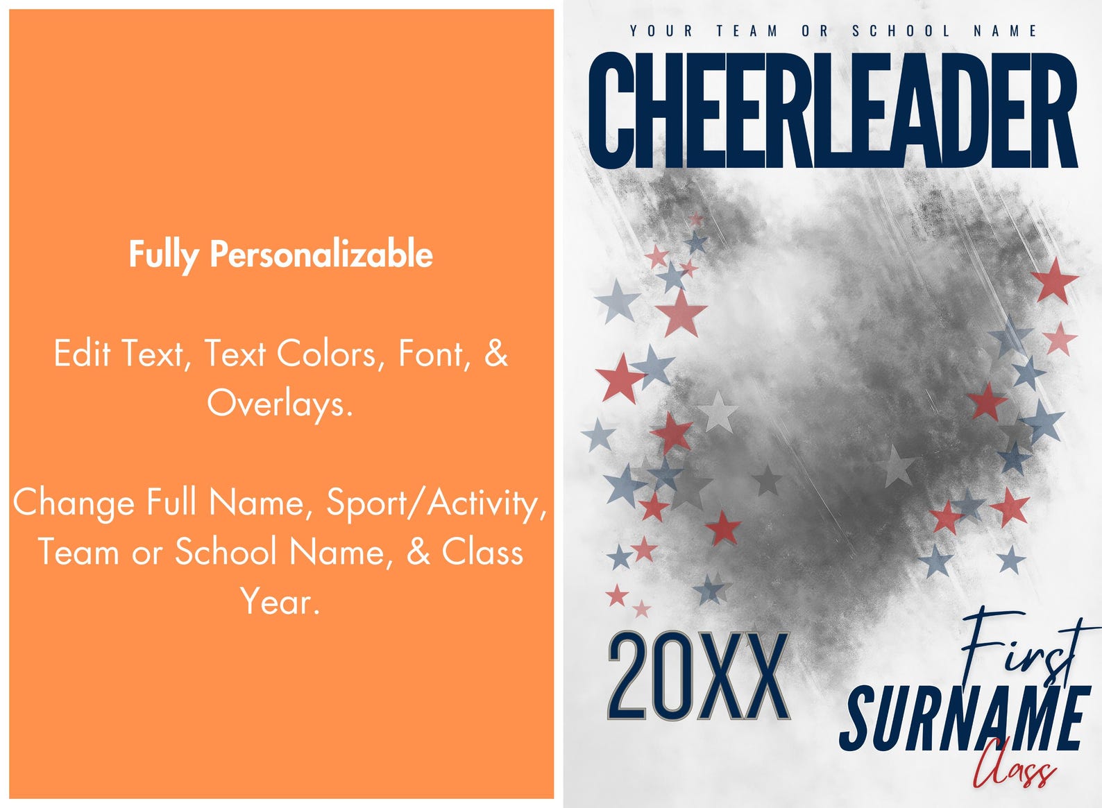 Cheer Poster Canva Template | Cheer Banner, Dance Poster, Senior Sports ...