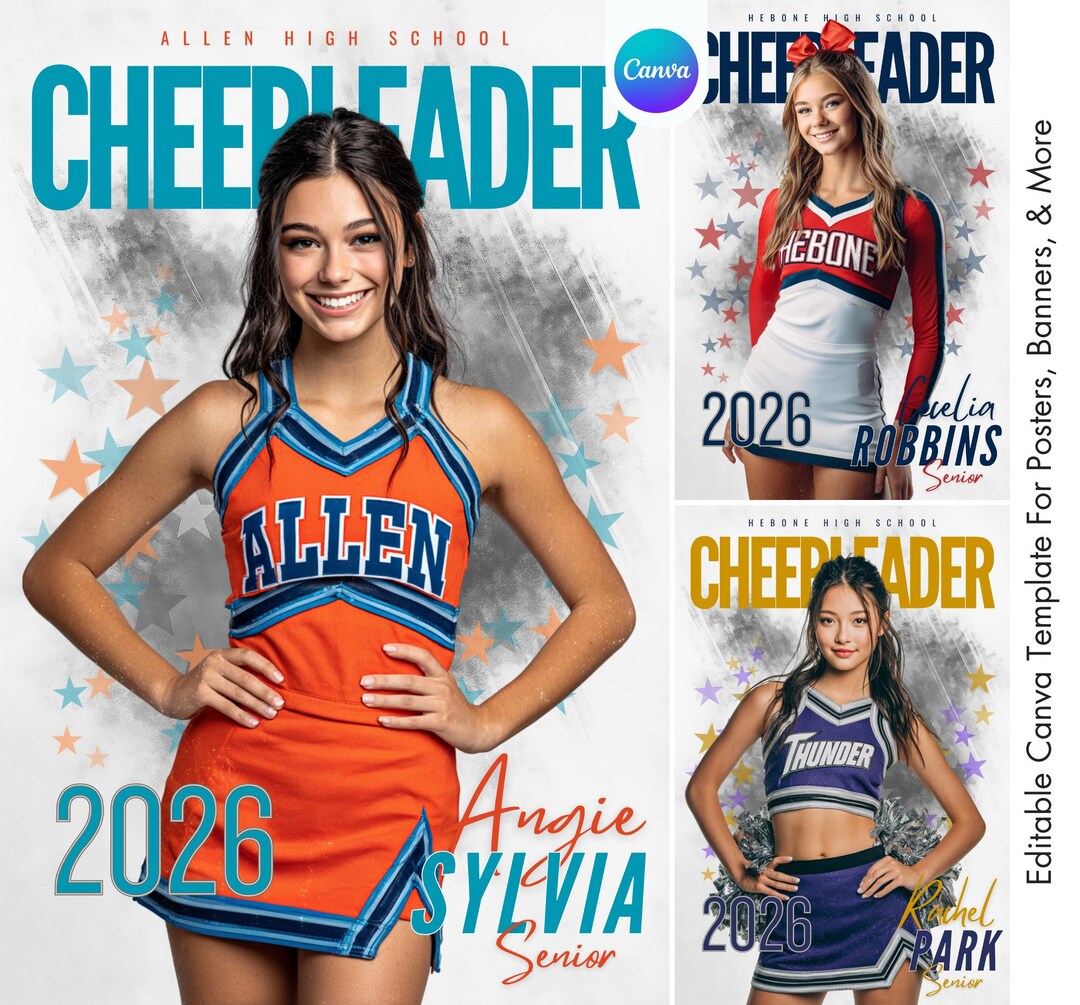 Cheer Poster Canva Template | Cheer Banner, Dance Poster, Senior Sports ...