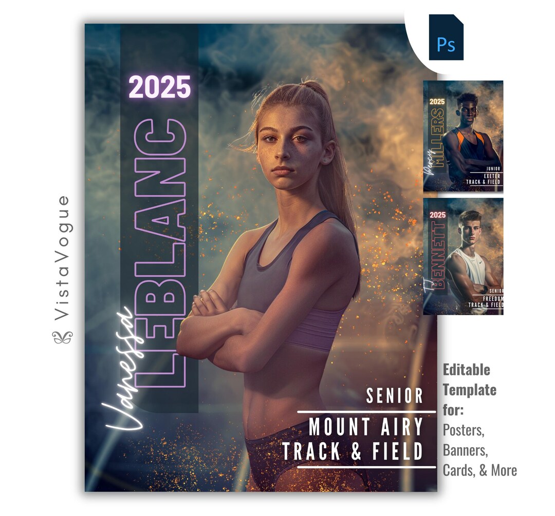 Track & Field Photoshop Template for Custom Posters and Banners ...