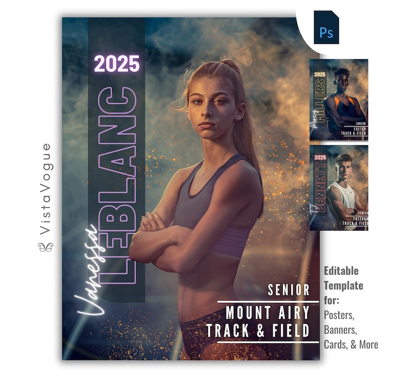 Track & Field Photoshop Template for Custom Posters and Banners ...
