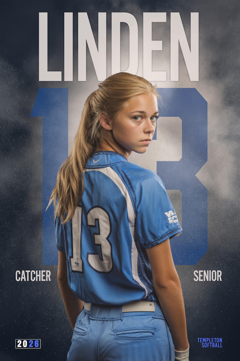 Softball Photoshop Template | Softball Player Cards, Custom Sports ...