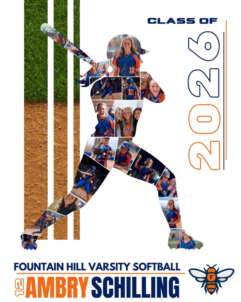 Softball Photo Collage Canva Template | Senior Night Picture Collage ...