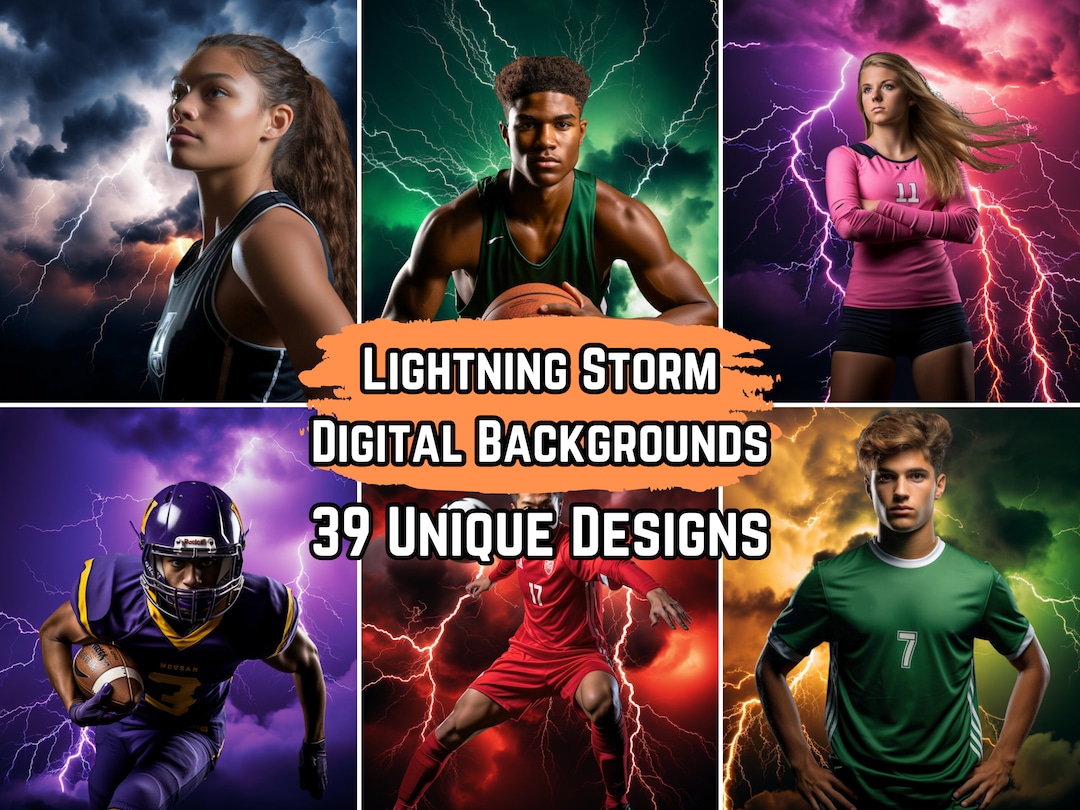 39 Lightning Bolt Digital Backgrounds – Red, Blue, Purple, Yellow ...