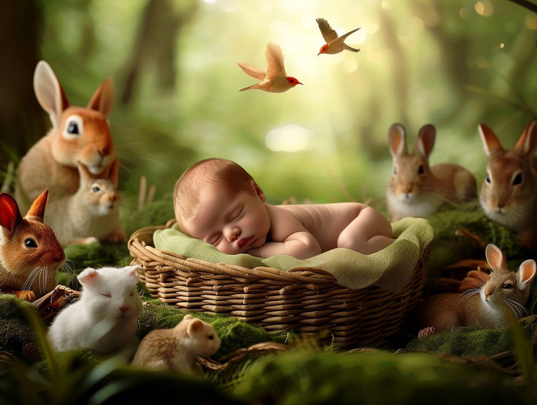 Enchanted Forest Digital Background for Newborn Photoshoot | Cute ...