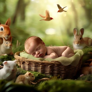 Enchanted Forest Digital Background for Newborn Photoshoot | Cute ...