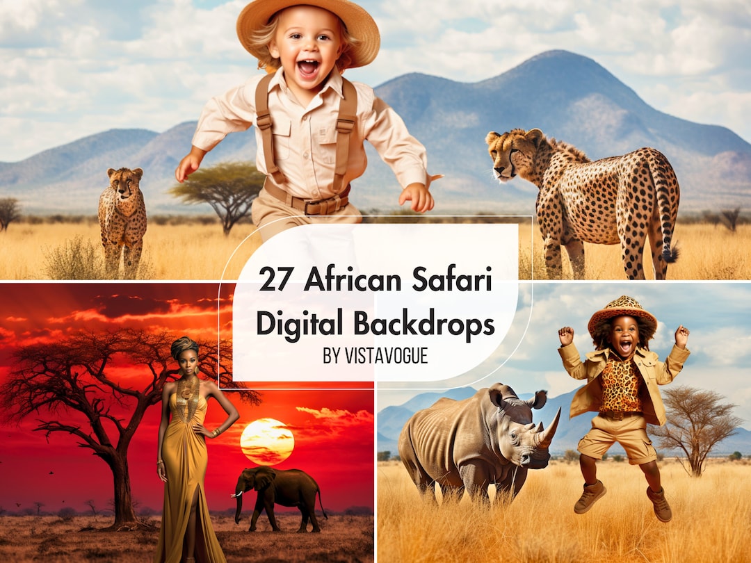 African Safari Digital Backdrops: Safari Photography Theme, Animal ...