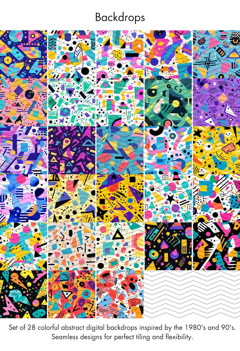 80s & 90s Theme Photo Backdrops: Retro Mall and Vintage Studio ...