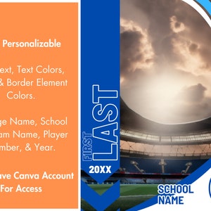 Canva Template for Soccer | Digital Background for Senior Sports Poster ...
