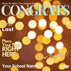 Graduation Backdrop Canva Template | Magazine Graduation Banner ...