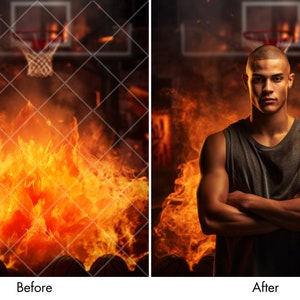 14 Fiery Basketball Backgrounds for Sports Photoshoots | Digital ...