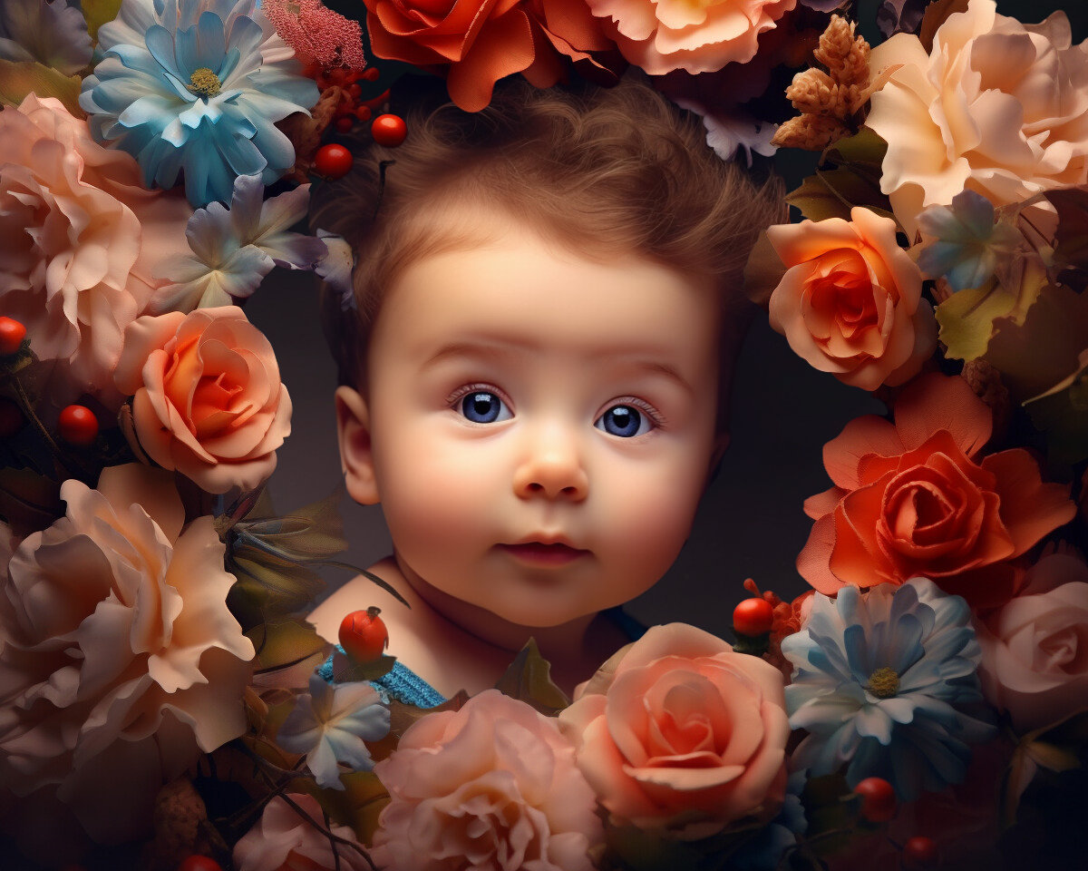 6 Flower Frame Baby Backgrounds Digital Photo Backdrop Border Studio ...
