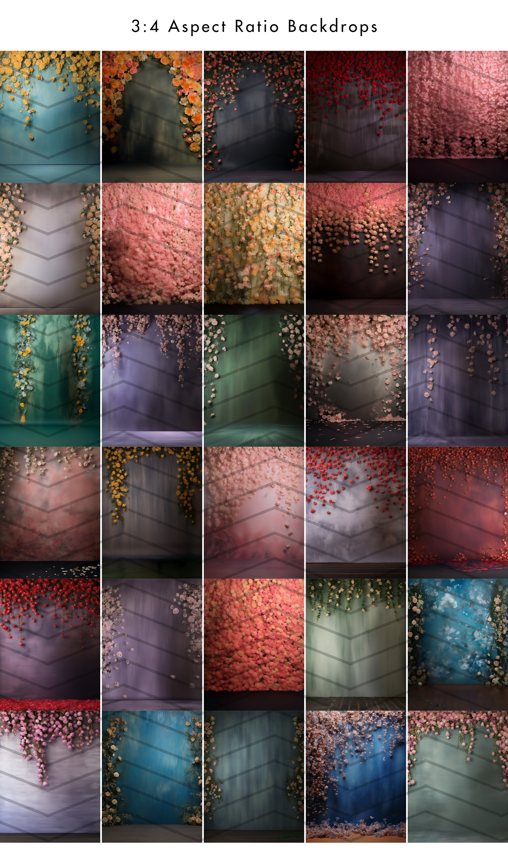 44 Fine Art Digital Studio Backdrop for Floral Maternity Portrait ...