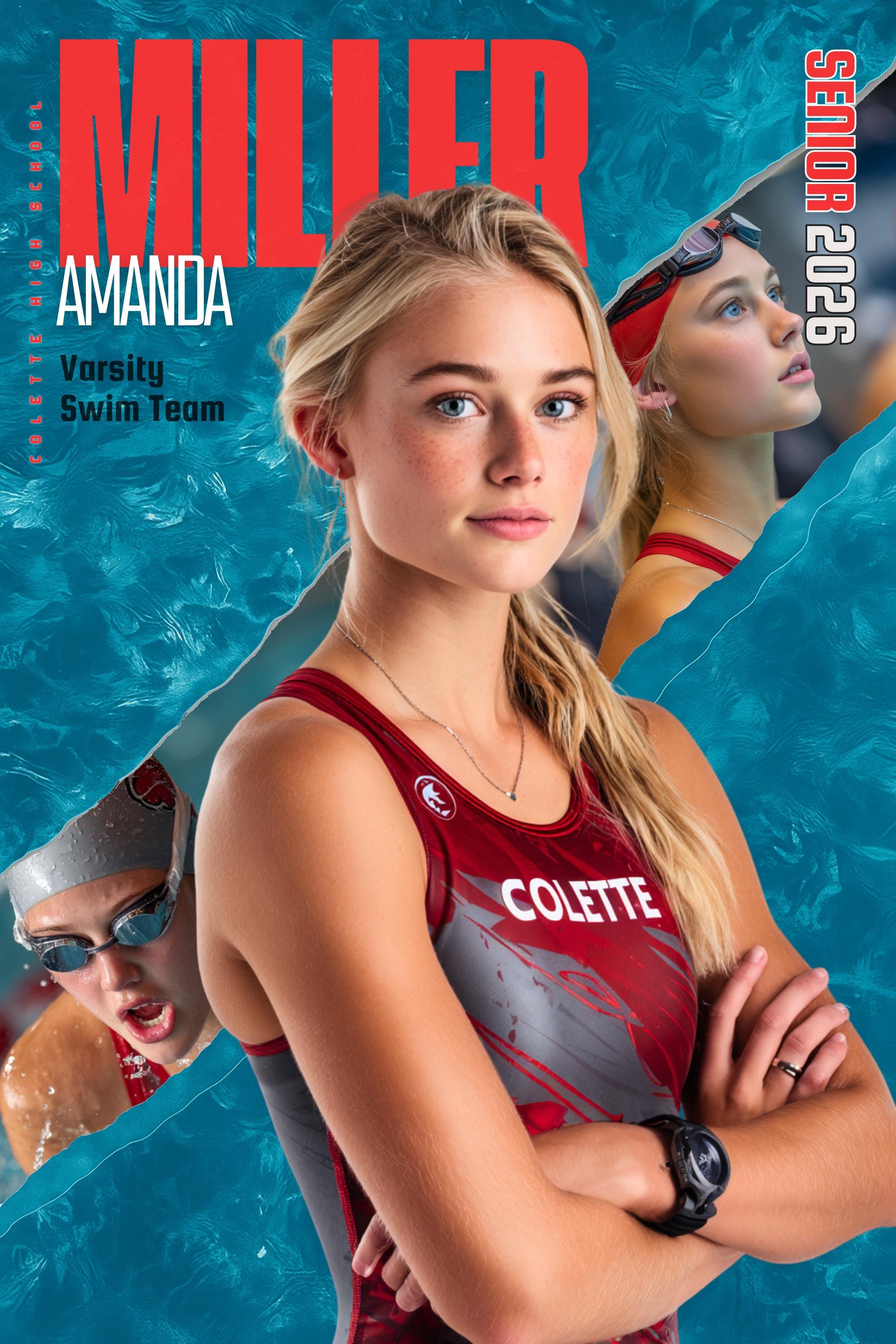 Swim Poster & Banner Canva Template | Swimmer Background for Memory ...