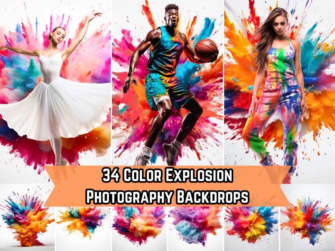 34 Color Explosion Digital Backdrops for Photography | Color Splash ...