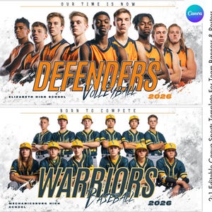 Sports Team Banner Canva Template | for Baseball, Softball, Volleyball ...