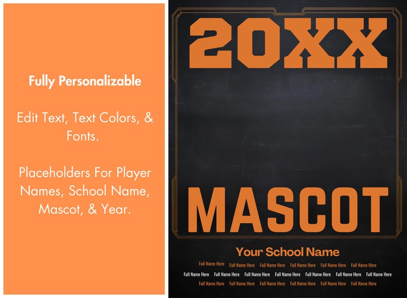 Sports Team Poster Canva Template | Custom Banner & Memory Mate Poster ...