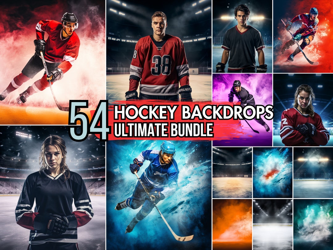 54 Hockey Background Mega Bundle | Digital Sports Backdrops for Hockey ...