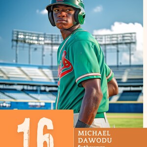 Baseball Card & Poster Canva Template | Baseball Background for Sports ...