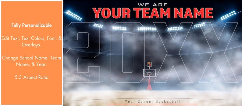 Basketball Team Banner & Poster Template | Editable in Canva | Digital ...