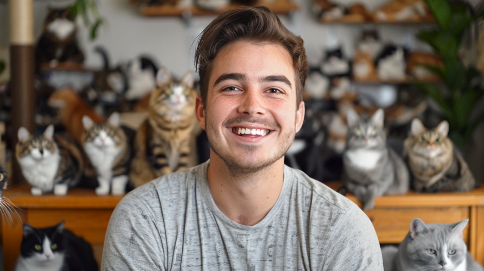 4 Cat Lover Virtual Meeting Zoom Backgrounds Funny Zoom Backdrop for ...