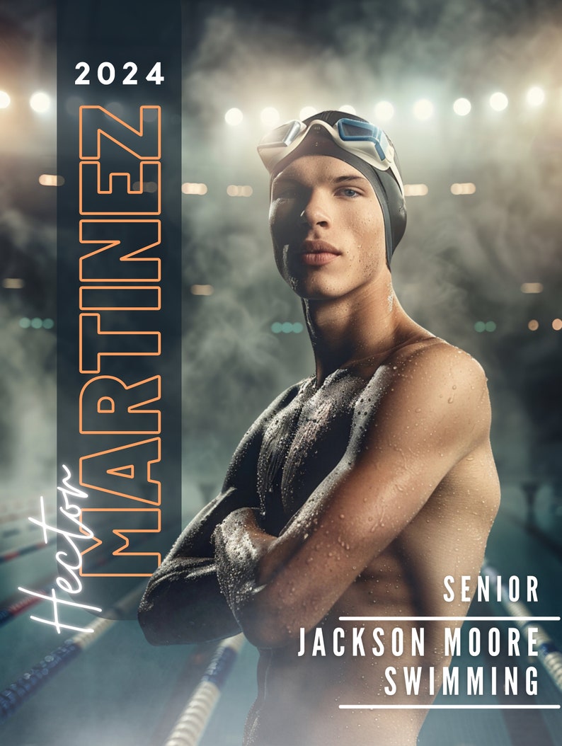 Swimming Poster Template | Editable in Canva | Swimmer Background for ...