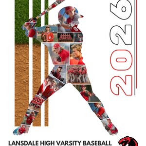 Baseball Photo Collage Canva Template | Senior Night Printable Poster ...