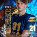 Blue Fire Football Canva Template | Football Digital Background, Senior ...