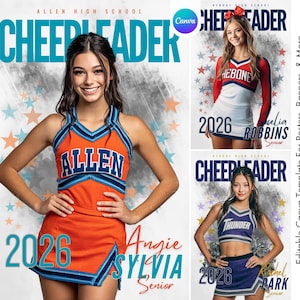 8 Cheer Canva Template Bundle | for Custom Dance Posters, Cheerleading ...
