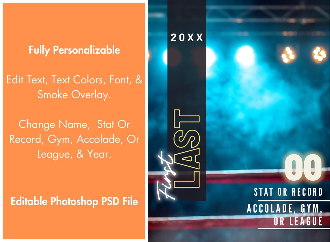 Boxing Poster Photoshop Template | Custom Backdrop & Digital Background ...