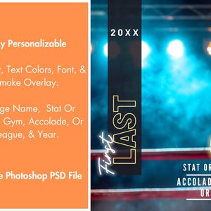 Boxing Poster Photoshop Template | Custom Boxing Backdrop & Digital ...