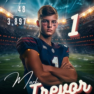 Football Poster Canva Template Backdrop | Background for Senior Sports ...