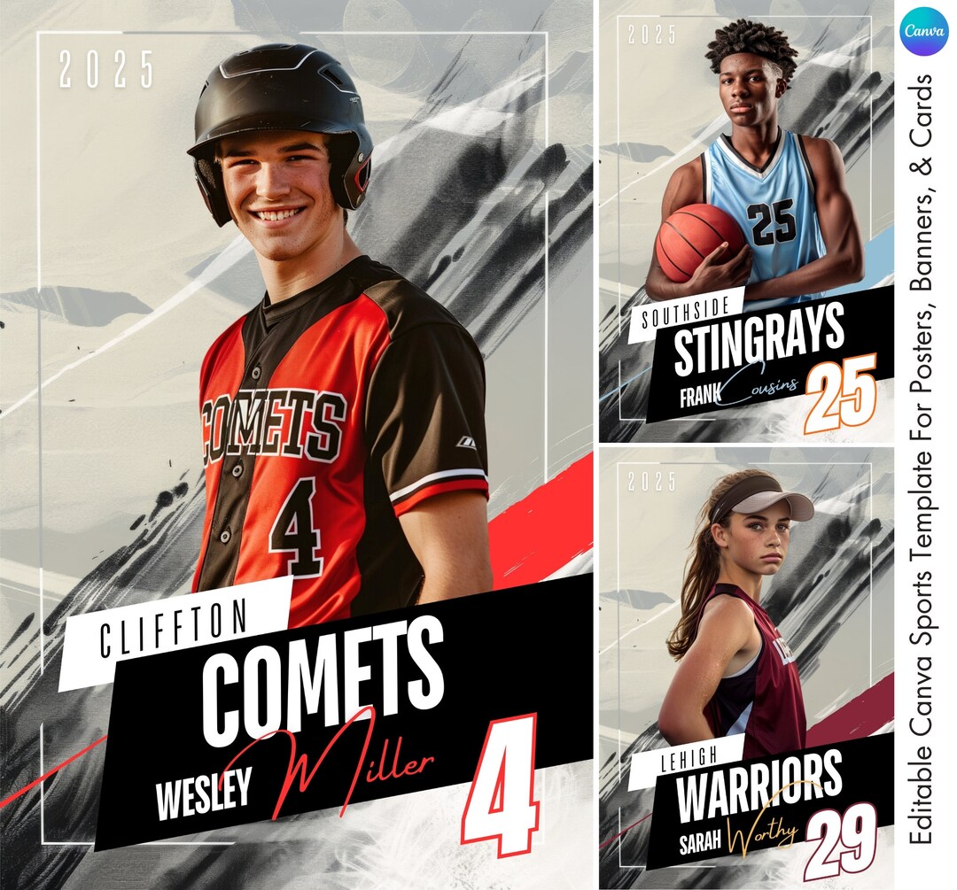 All-sports Canva Template | for Custom Sports Poster | Baseball Banner ...