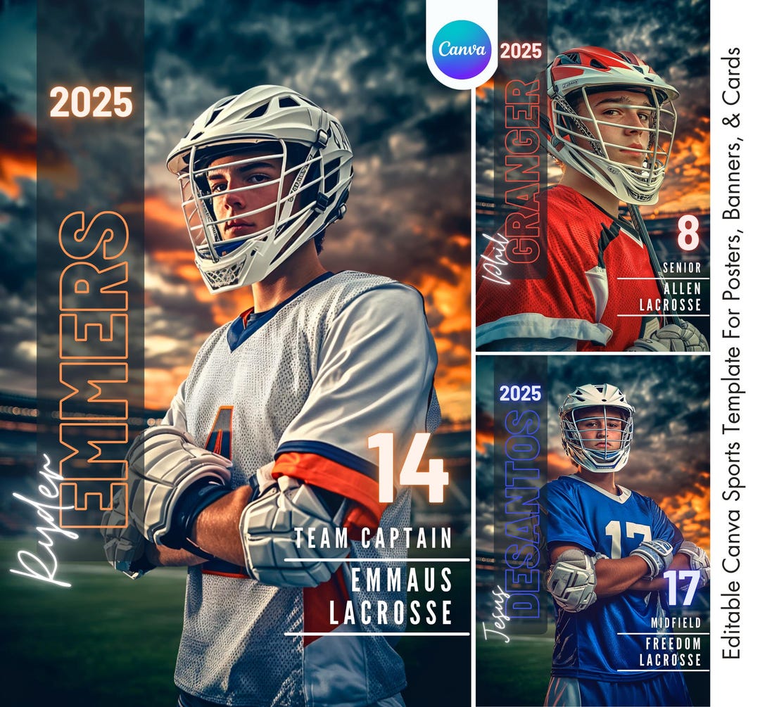 Lacrosse Banner Canva Template | Lacrosse Background for Custom Posters ...