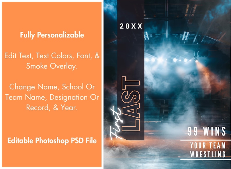 Wrestling Poster & Banner Photoshop Template | for Senior Sports Poster ...