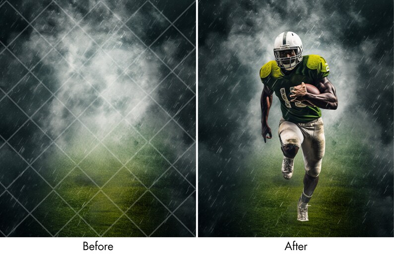 48 Stormy Football Digital Backgrounds & 18 Smoke Overlay | Digital ...