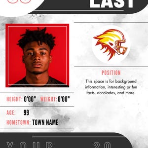 Custom Sports Trading Card Back Canva Template | 2 Sizes | Personalized ...