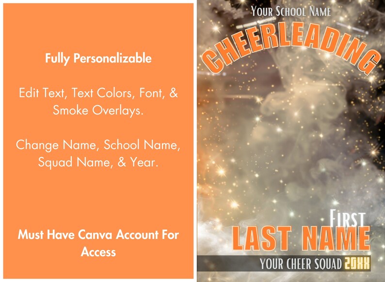 Cheerleader Poster Template | Editable in Canva | for Cheer & Dance ...
