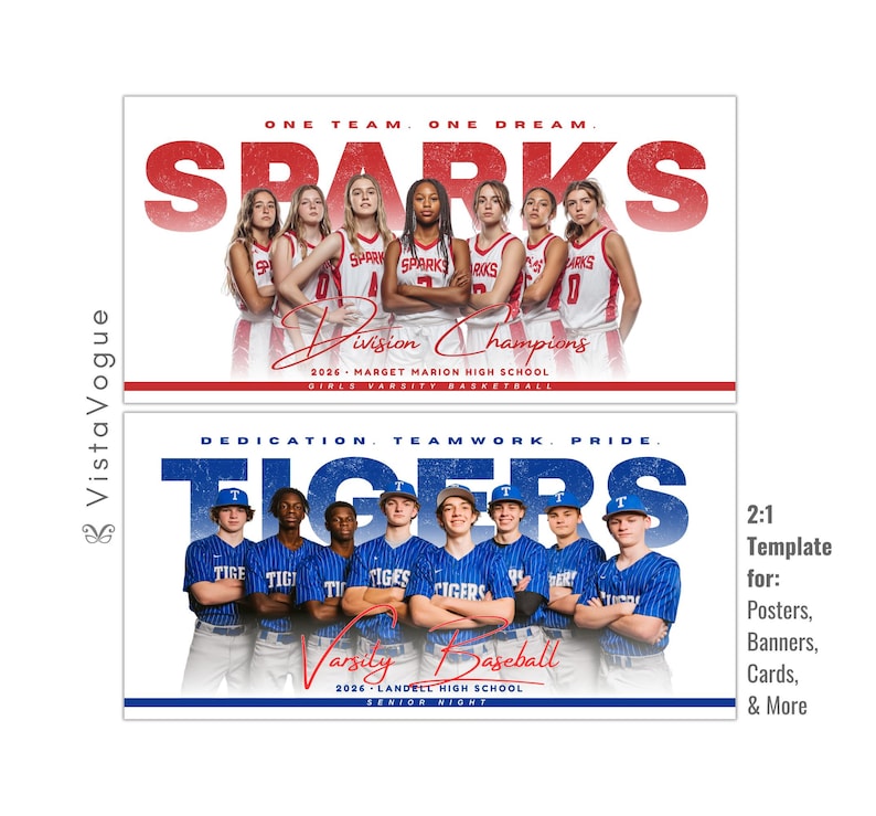 9 Sports Banners Canva Template Bundle | Team Poster Templates ...