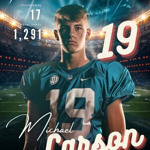 Football Poster Canva Template Backdrop | Background for Senior Sports ...