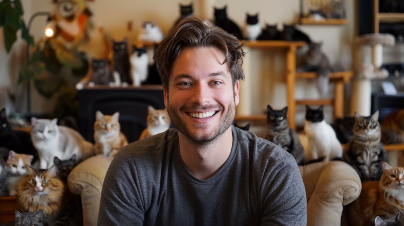 4 Cat Lover Virtual Meeting Zoom Backgrounds Funny Zoom Backdrop for ...