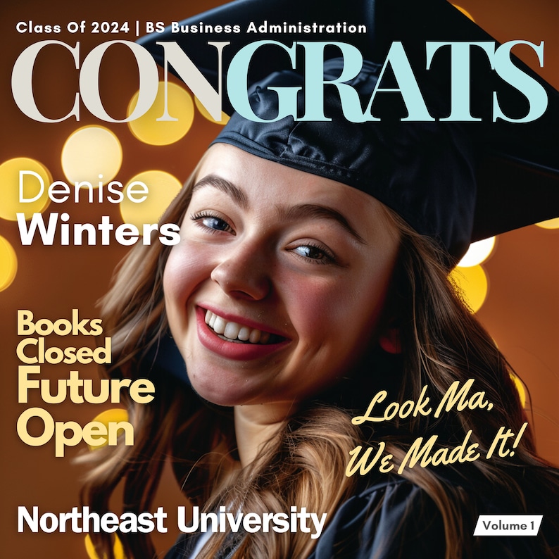 Graduation Backdrop Canva Template | Magazine Graduation Banner ...