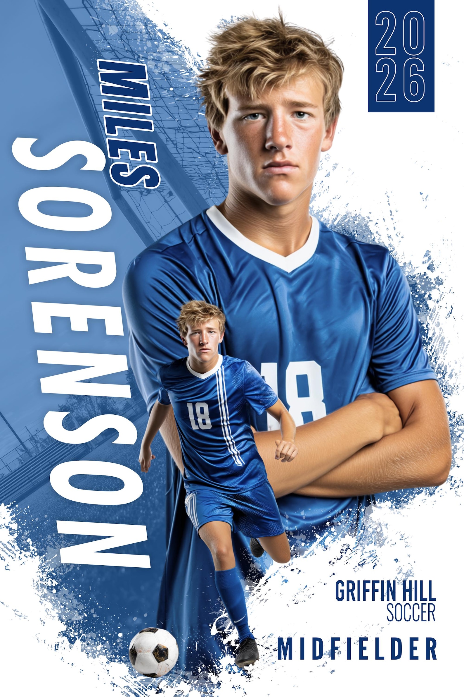 Soccer Poster Photoshop Template | Custom Sports Banner, Senior Night ...