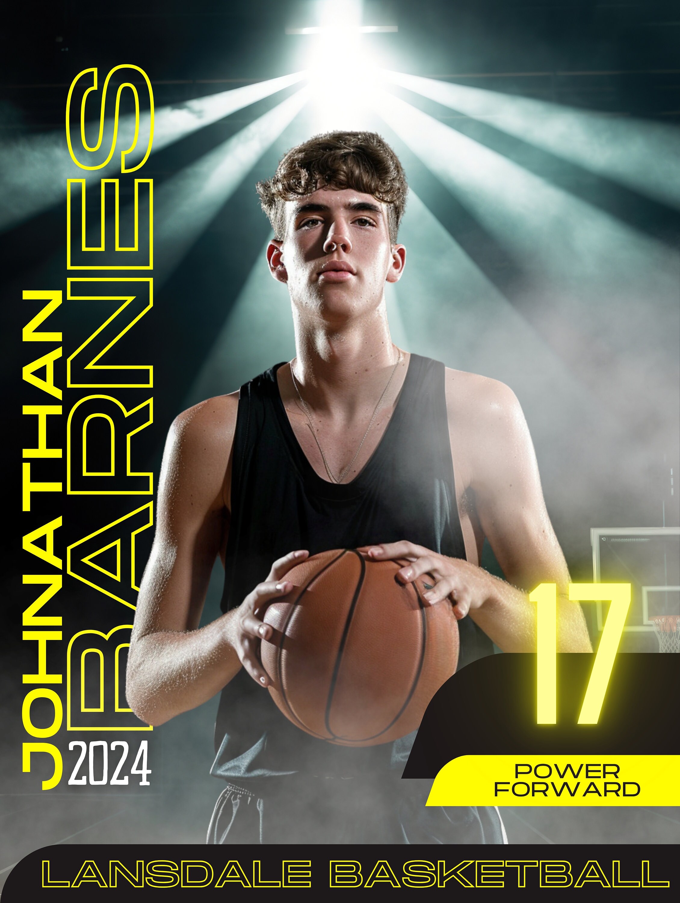 Basketball Poster Template for Canva Senior Sports Poster Digital ...