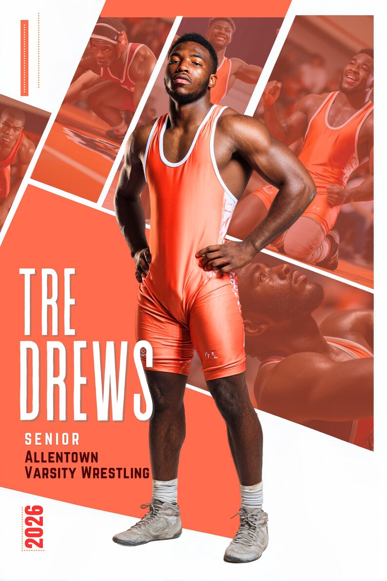 Wrestling Poster Canva Template | Senior Sports Banner, Custom Card ...